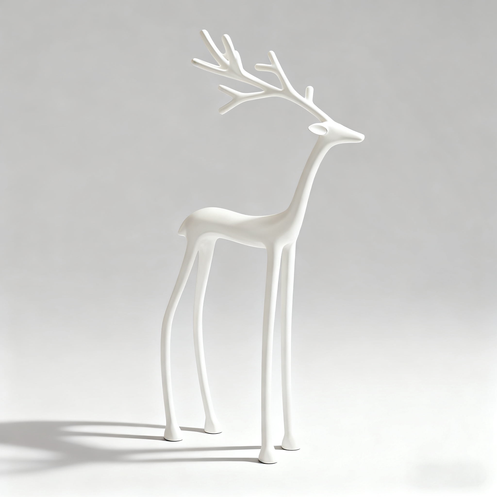8.6in White Metal Deer Tabletop Decoration, Reindeer Statues Imitation ...