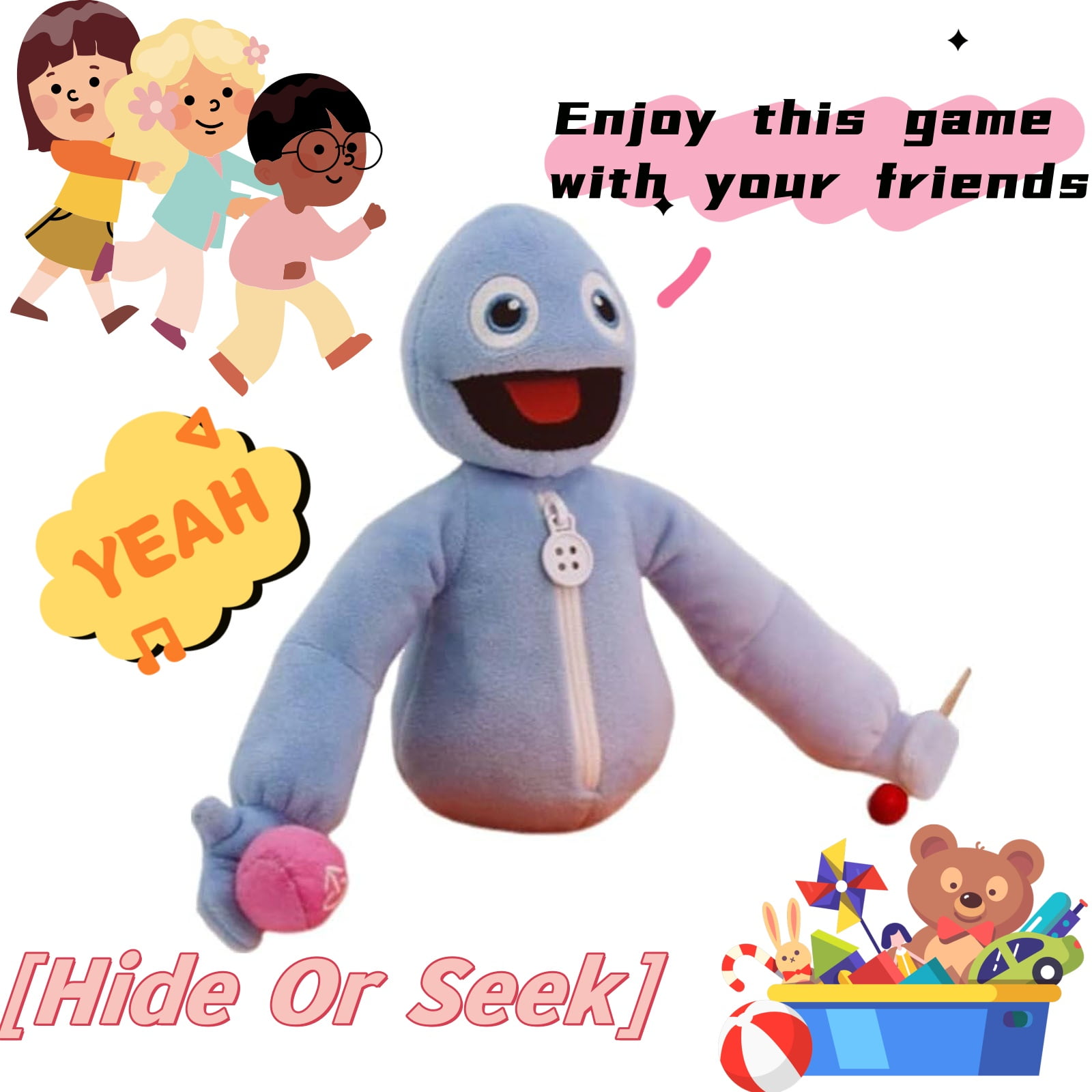 8.6in Yeeps Hide and Seek Plush Toys - Adorable Magnetic Stuffed ...