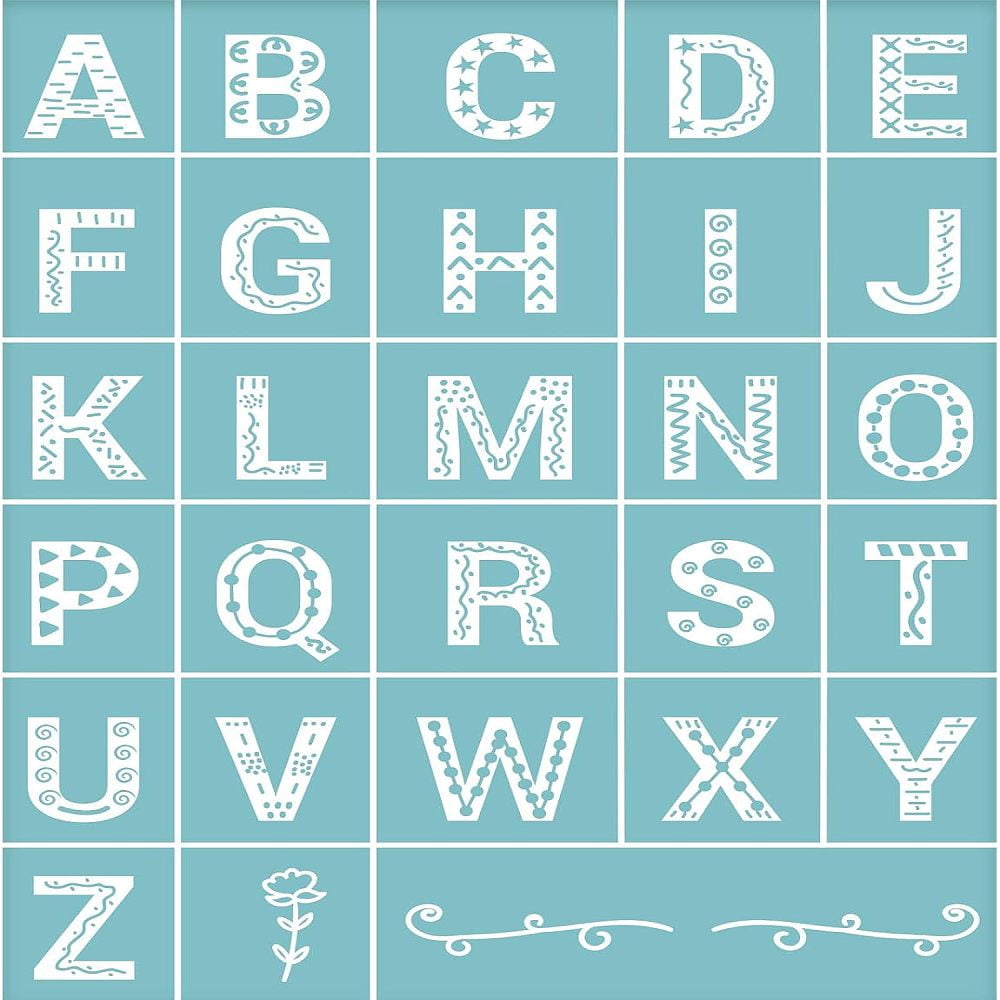 8.6x11 Inch 26 Letters Self-Adhesive Silk Screen Printing Stencil ...