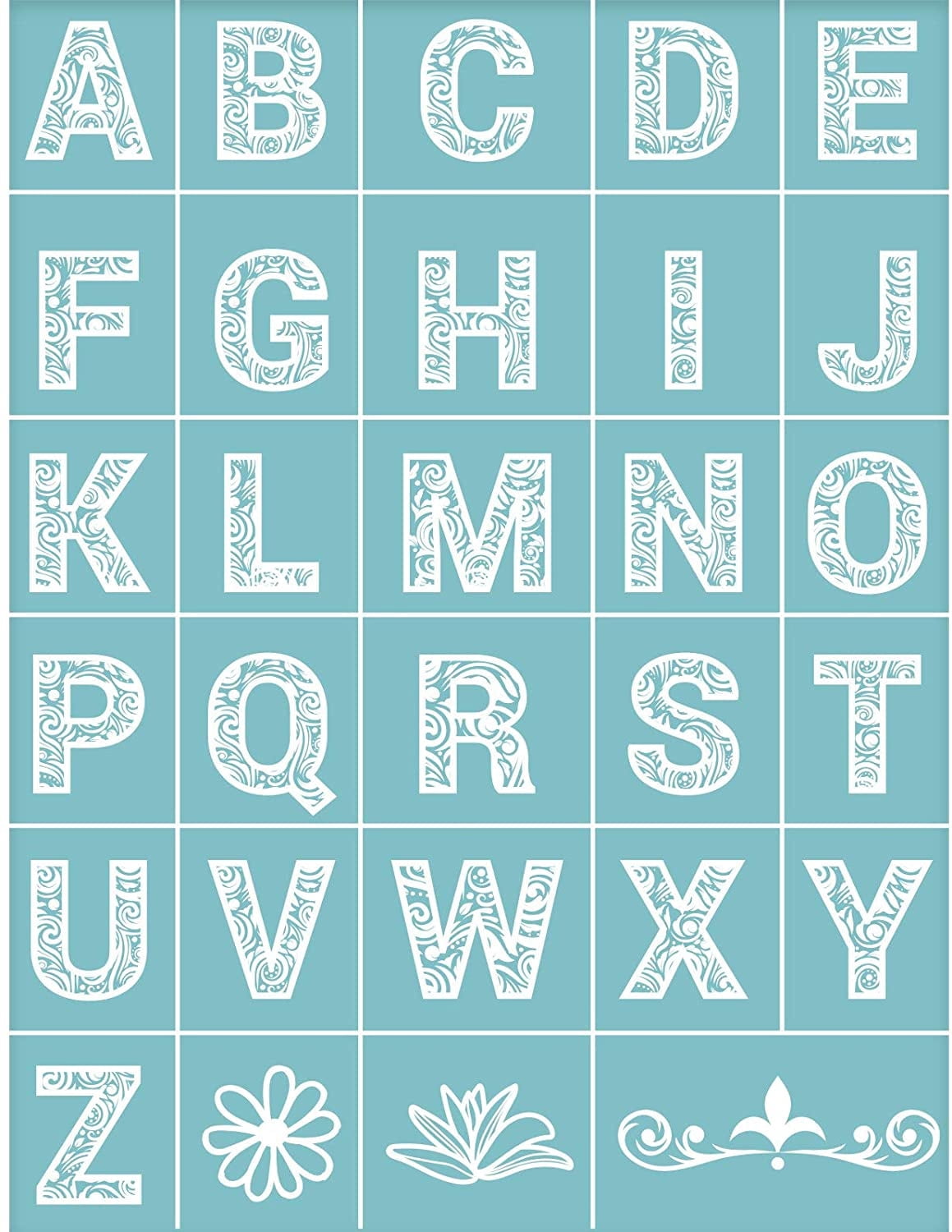 8.6x11 Inch 26 Letters Self-Adhesive Silk Screen Printing Stencil ...