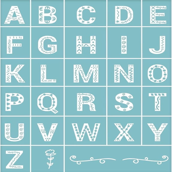 8.6x11 Inch 26 Letters Self-Adhesive Silk Screen Printing Stencil ...