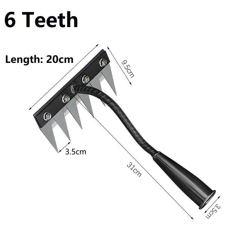 8/7/6/5teeth Garden Weeding Rake Heavy Duty Metal Gardening Hoe Weeding ...