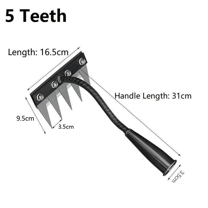8/7/6/5teeth Garden Weeding Rake Heavy Duty Metal Gardening Hoe Weeding ...