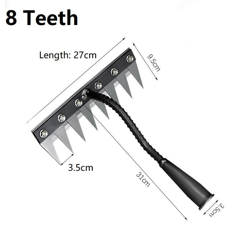 8/7/6/5teeth Garden Weeding Rake Heavy Duty Metal Gardening Hoe Weeding ...