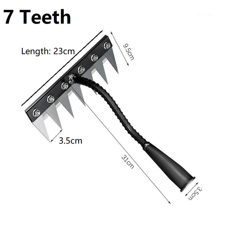 8/7/6/5teeth Garden Weeding Rake Heavy Duty Metal Gardening Hoe Weeding ...