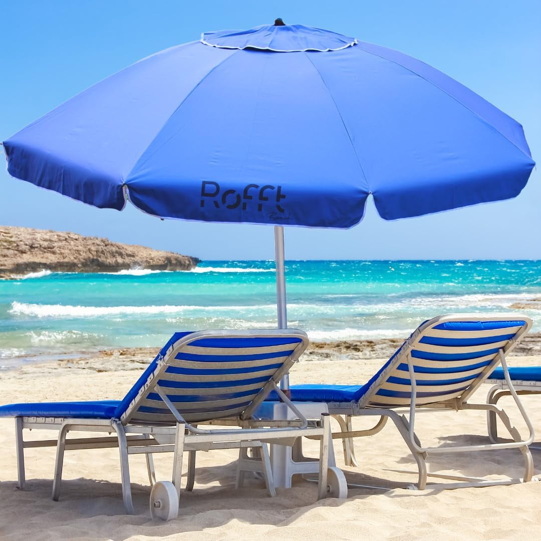 8 or 7 Ft Heavy Duty High Wind Beach Umbrella, Parasols with sand ...