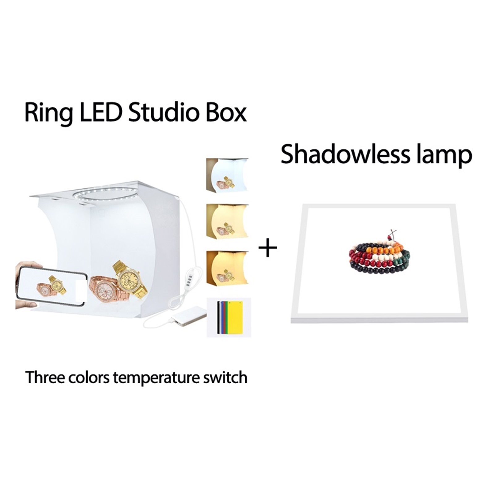 8.7 Inch Portable LED Photo Studio Box Tabletop Shooting Light Box Tent ...
