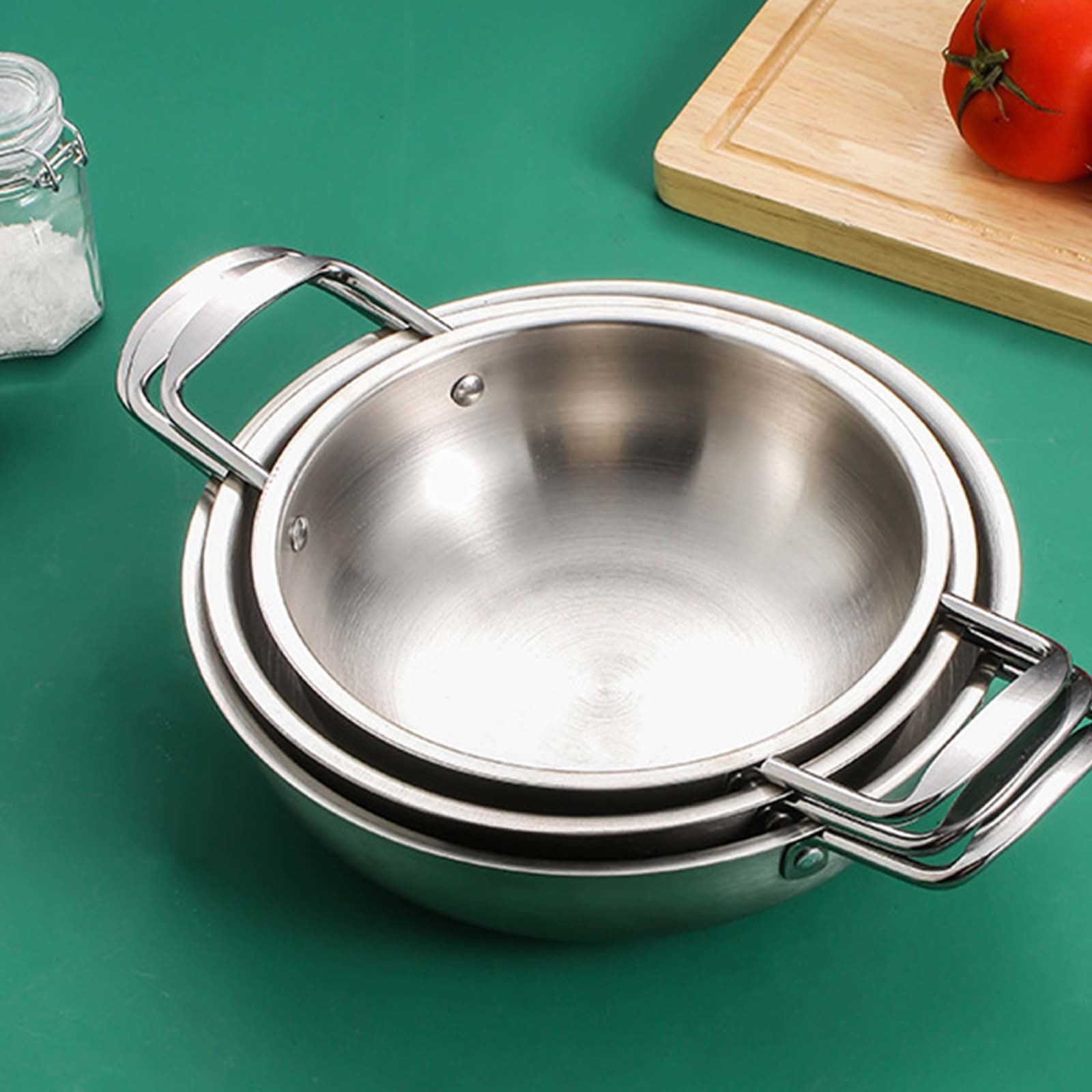 8.7" Korean Ramen Noodle Pot With Handles Stainless Everyday Pan Golden ...