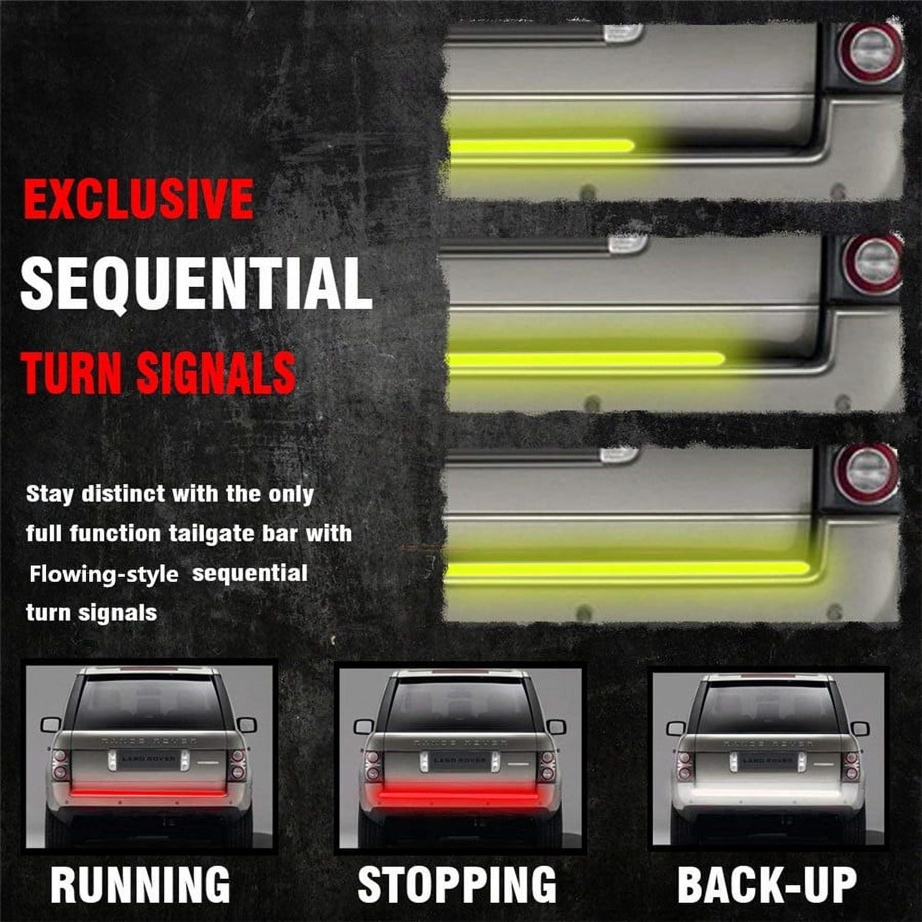 8.7"Motorcycle ATV UTV Triple LED Light Bar Sequential Flowing Turn ...