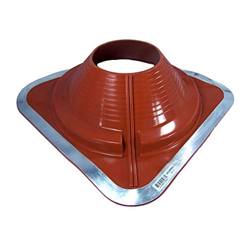 #8 (7" to 13") DEKTITE Square Base Combo Pipe Flashing Boot: RED High Temp Silicone Square Base ...