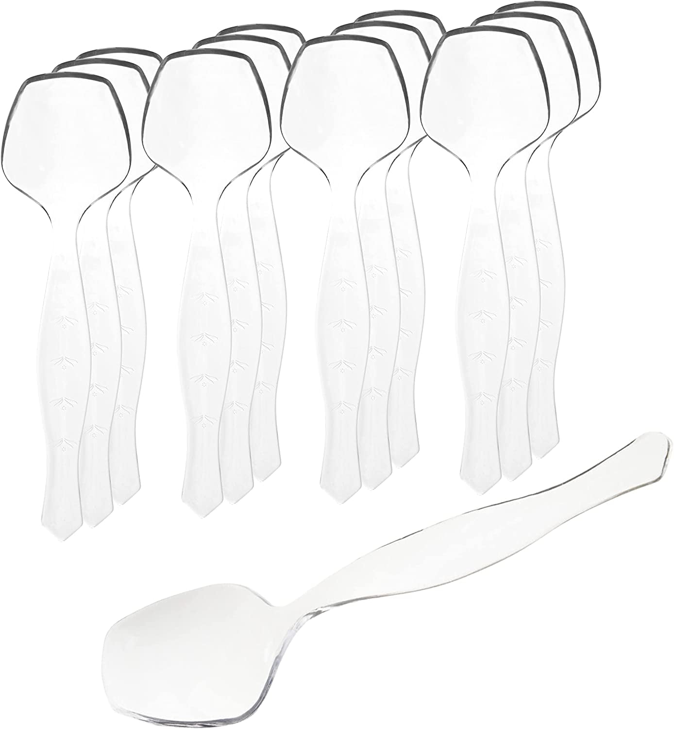 8.75" Disposable Plastic Serving Spoons - [12 Pack] Heavy Duty Clear ...