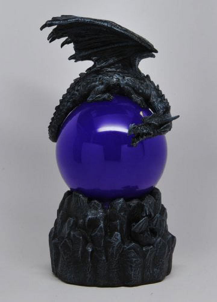 8.75 Inch Dragon Sandstorm with Giant Blue Orbe Ball Statue Figurine ...