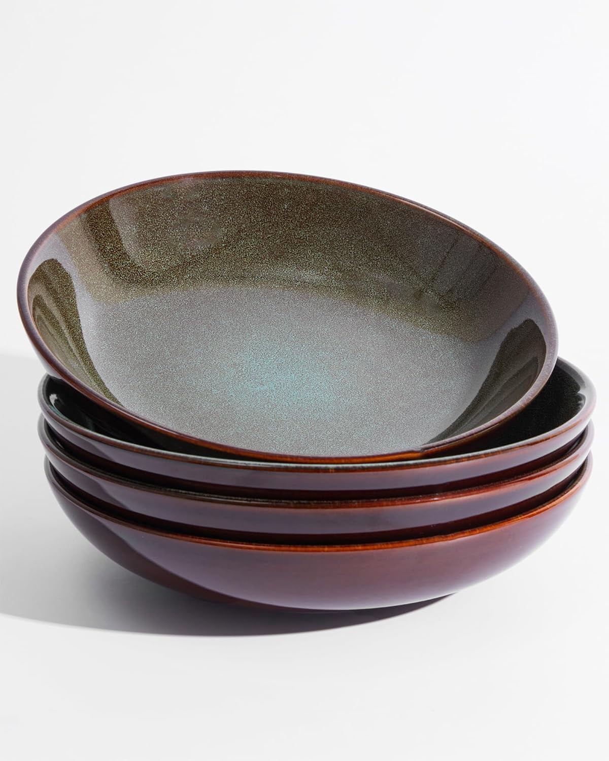 8.75 Inch Large Ceramic Pasta Bowls, 32 Oz Reactive Glaze Stoneware ...