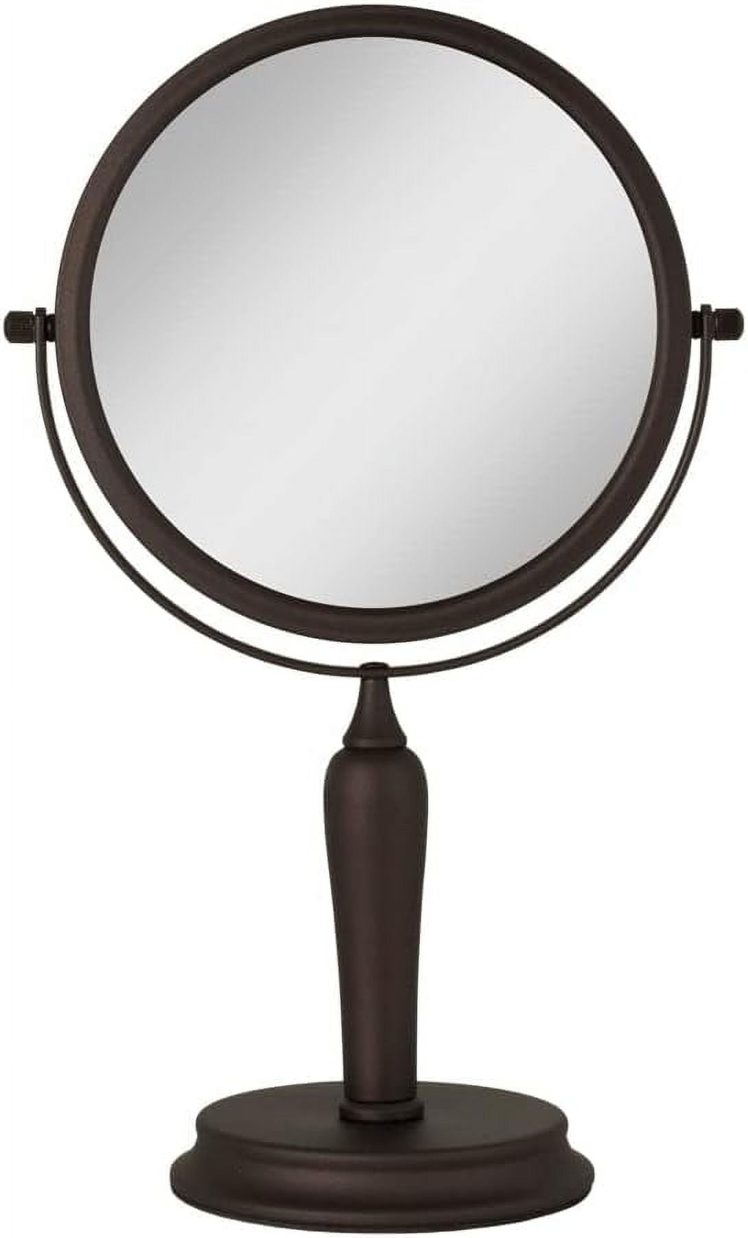8.75” Round Non-Lighted Makeup Mirror 5X 1X Magnifying Makeup Mirrors ...