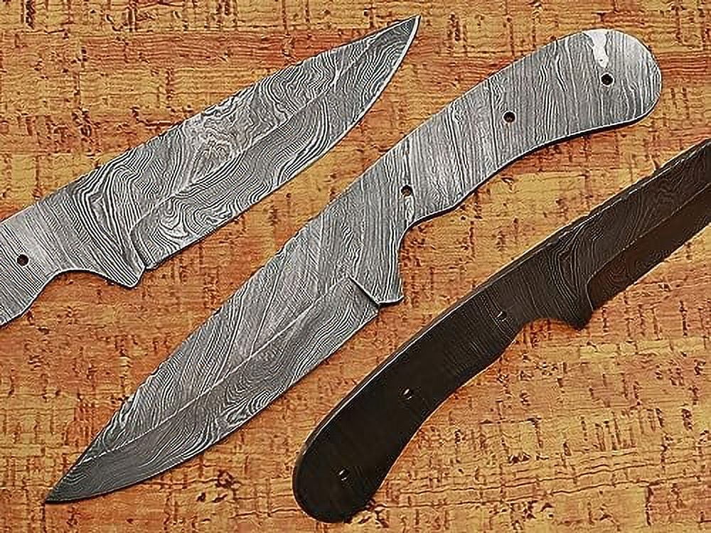 8.75 inches long drop point blank blade, hand forged twist pattern ...