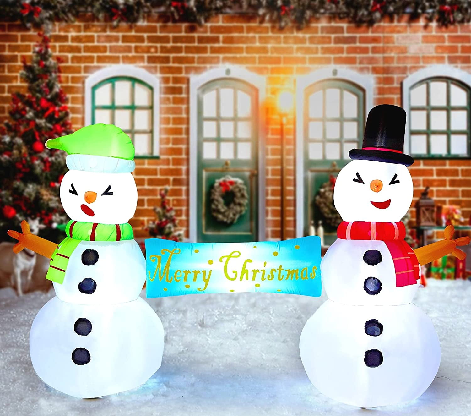 8 7ft Christmas Inflatable Snowman Decorations Outdoor Christmas