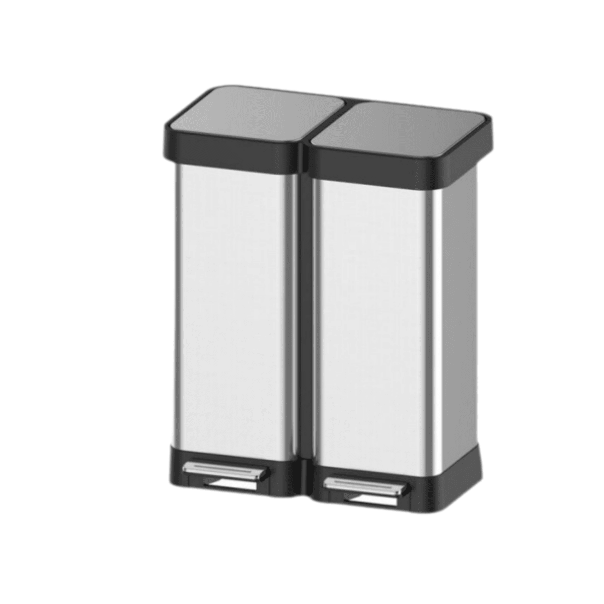 (8+8)16 Gallon Dual Trash and Recycling Bin, 60L(2x30L) Fingerprint ...