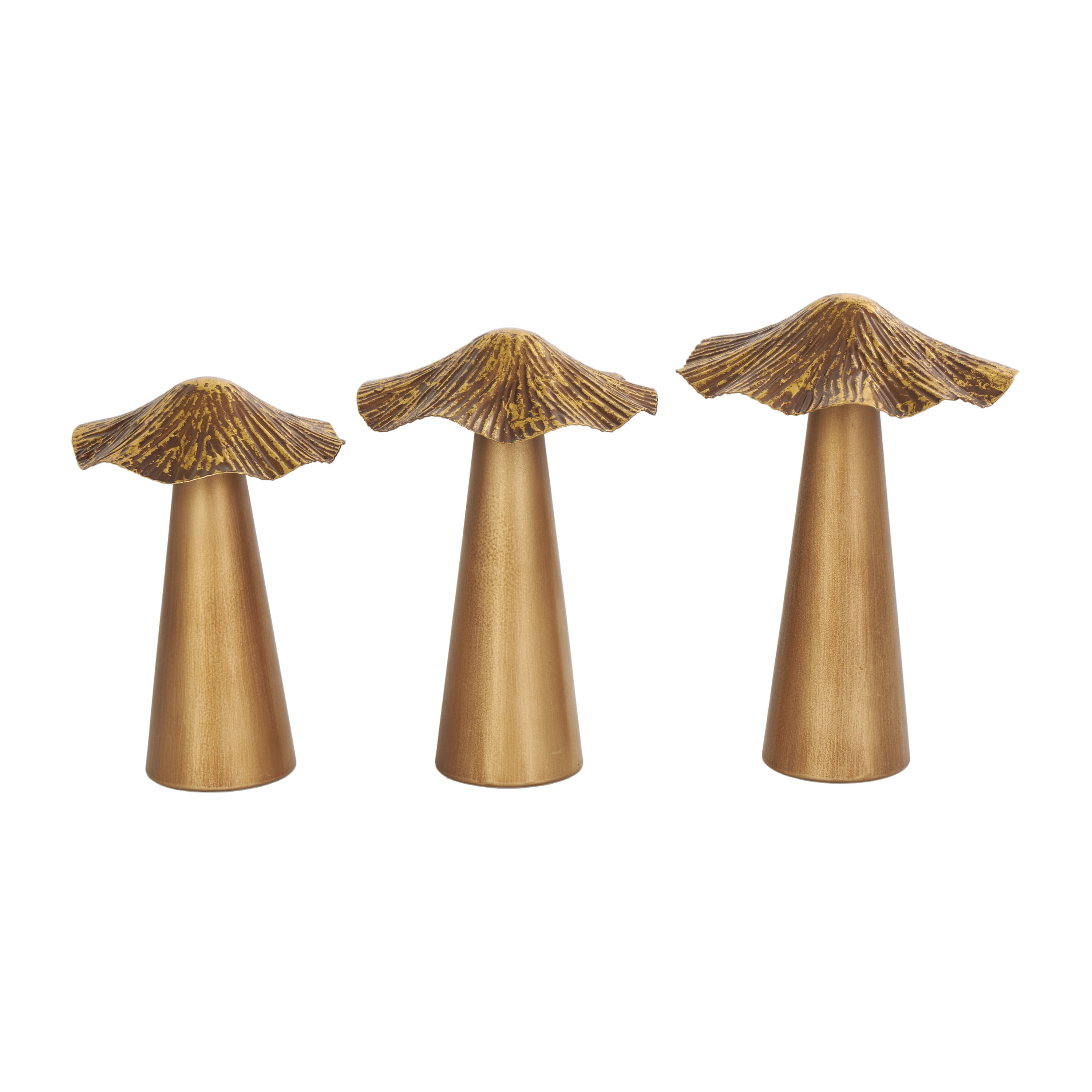 DecMode Bronze Metal Mushroom Sculpture Set - Walmart.com