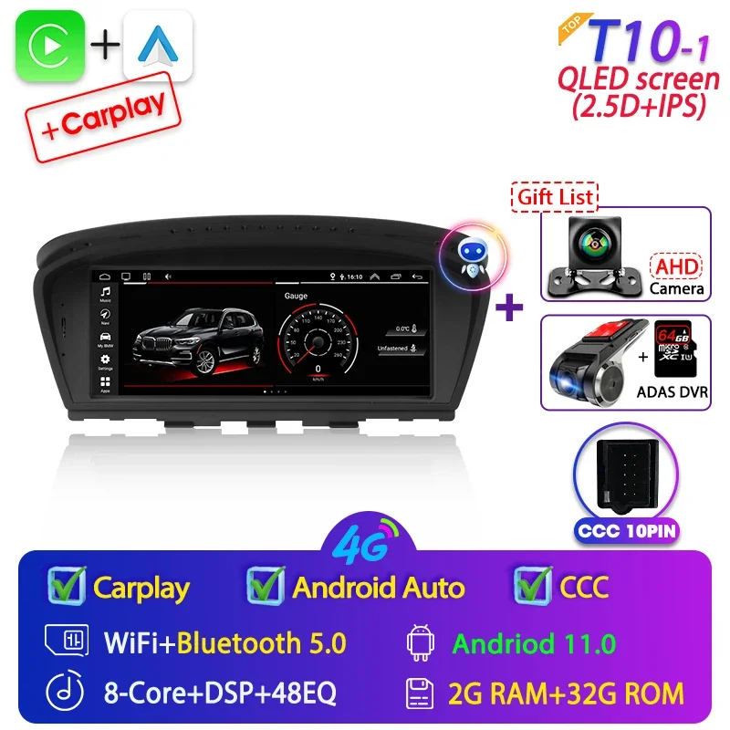 8.8" Android 12 Car Radio for BMW 3 5 Series E60 E61 E62 E63 E64 E90 E91 E92 E93 CCC CIC 2004 ...