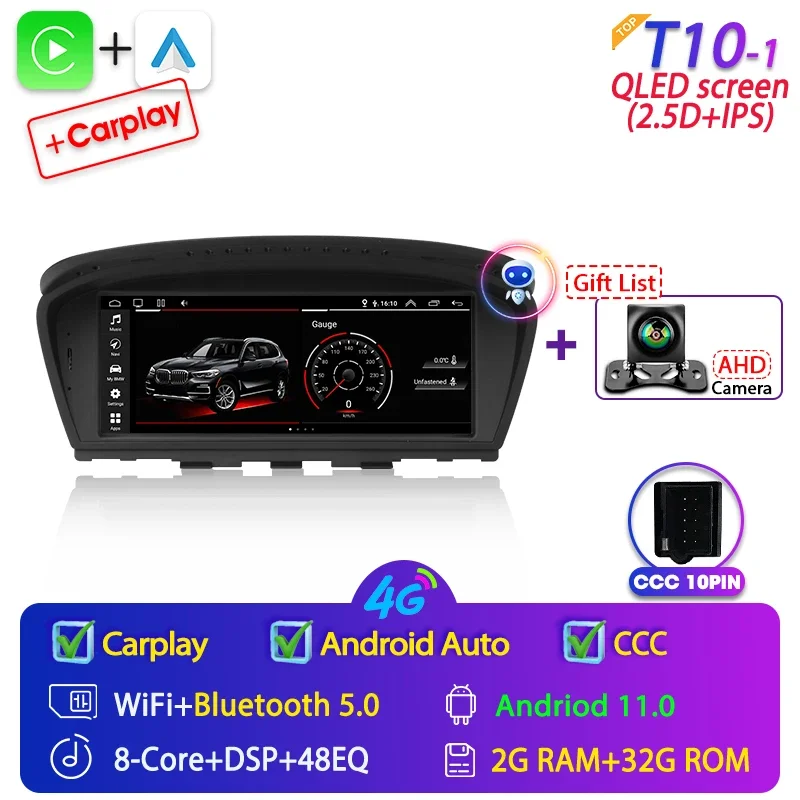 8.8" Android 12 Car Radio for BMW 3 5 Series E60 E61 E62 E63 E64 E90 E91 E92 E93 CCC CIC 2004 ...