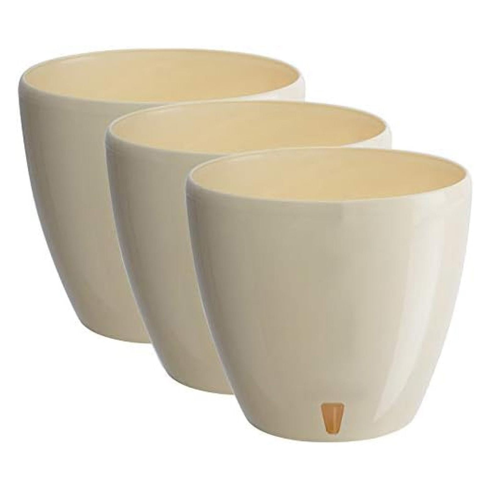 8.8" Deco Self Watering Pots for Indoor Plants in Cream (Set of 3 ...