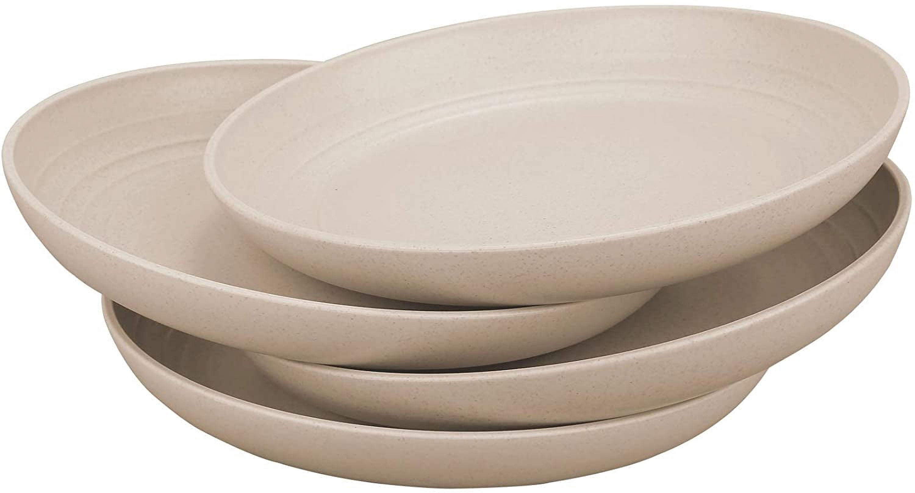 8.8 Inches Unbreakable Wheat Straw Plates - Reusable Plate Sets of 4 ...
