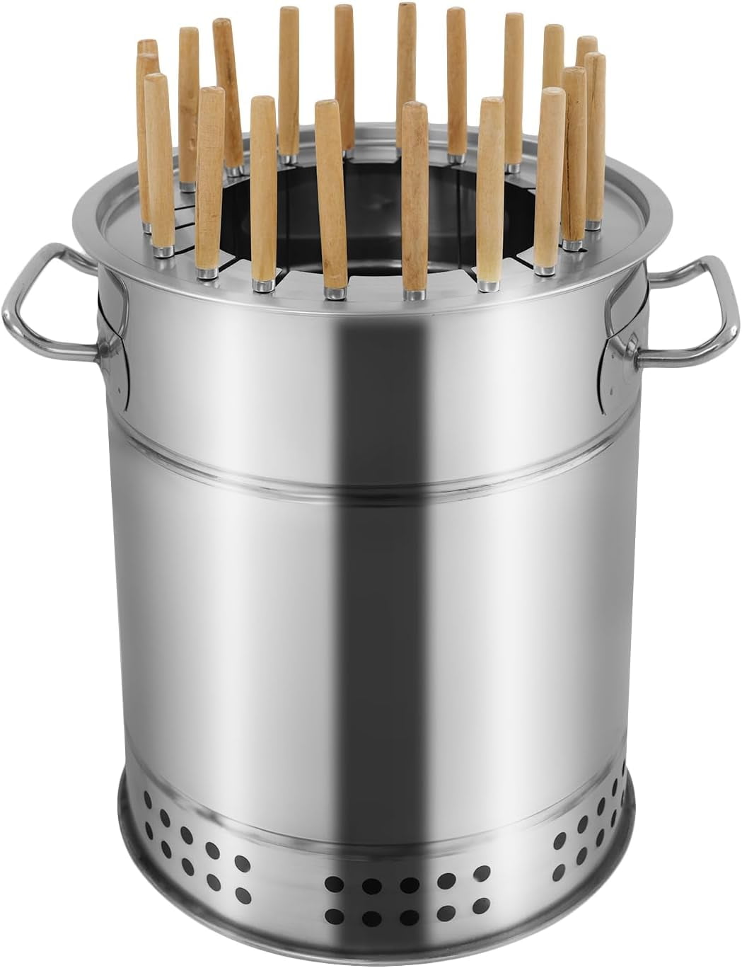 8.8 Lbs BBQ Barrel Smoker Grill Stainless Steel Portable Compact BBQ ...