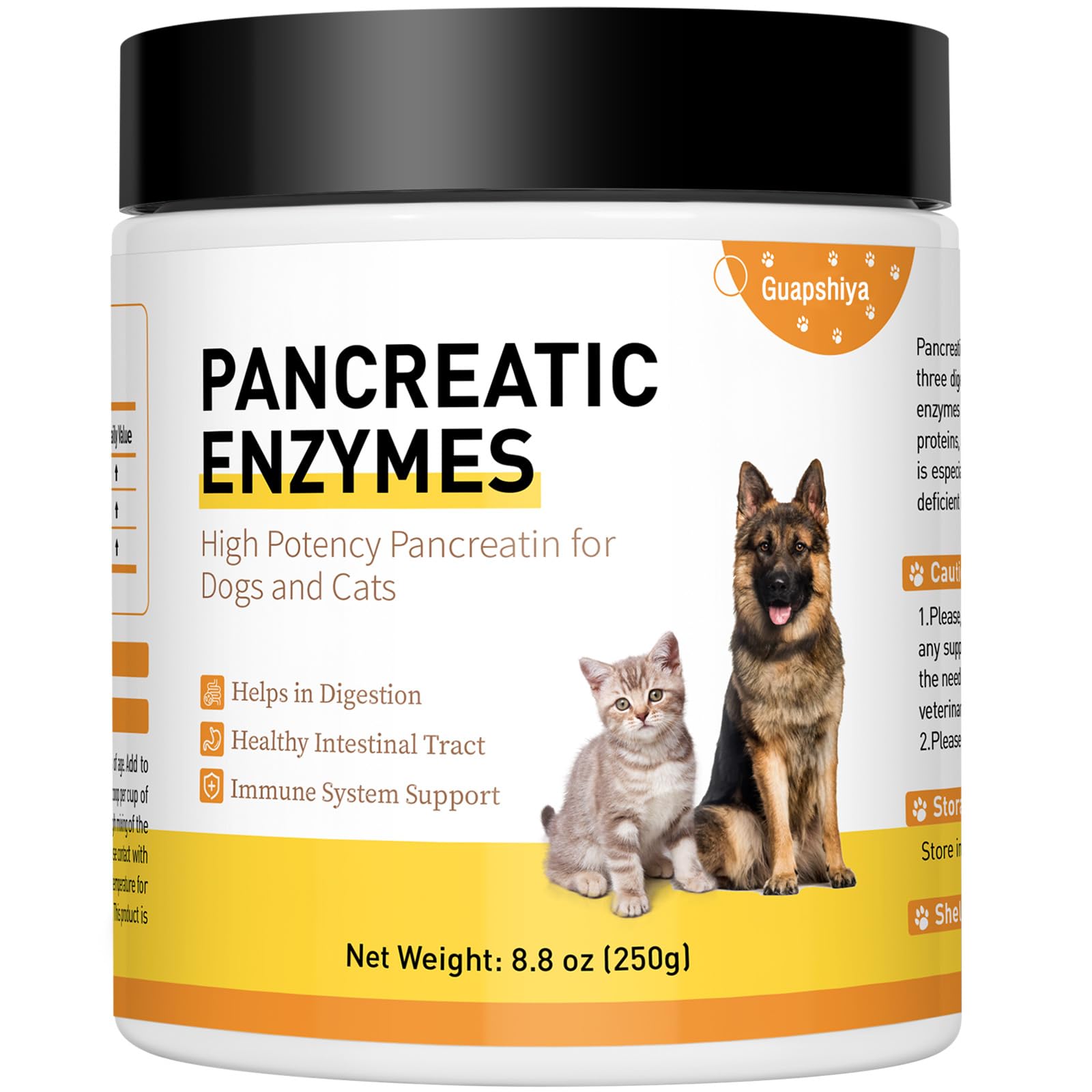 8.8 Ounces Pancreatic Enzymes for Dogs - 10x Pancreatin - Dog Digestive ...
