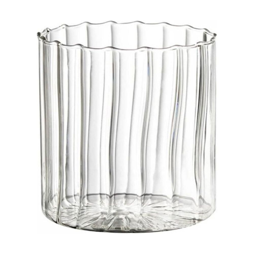 8.8 Oz Striped Glass Cups, Vintage Ripple Glassware, Origami Style ...