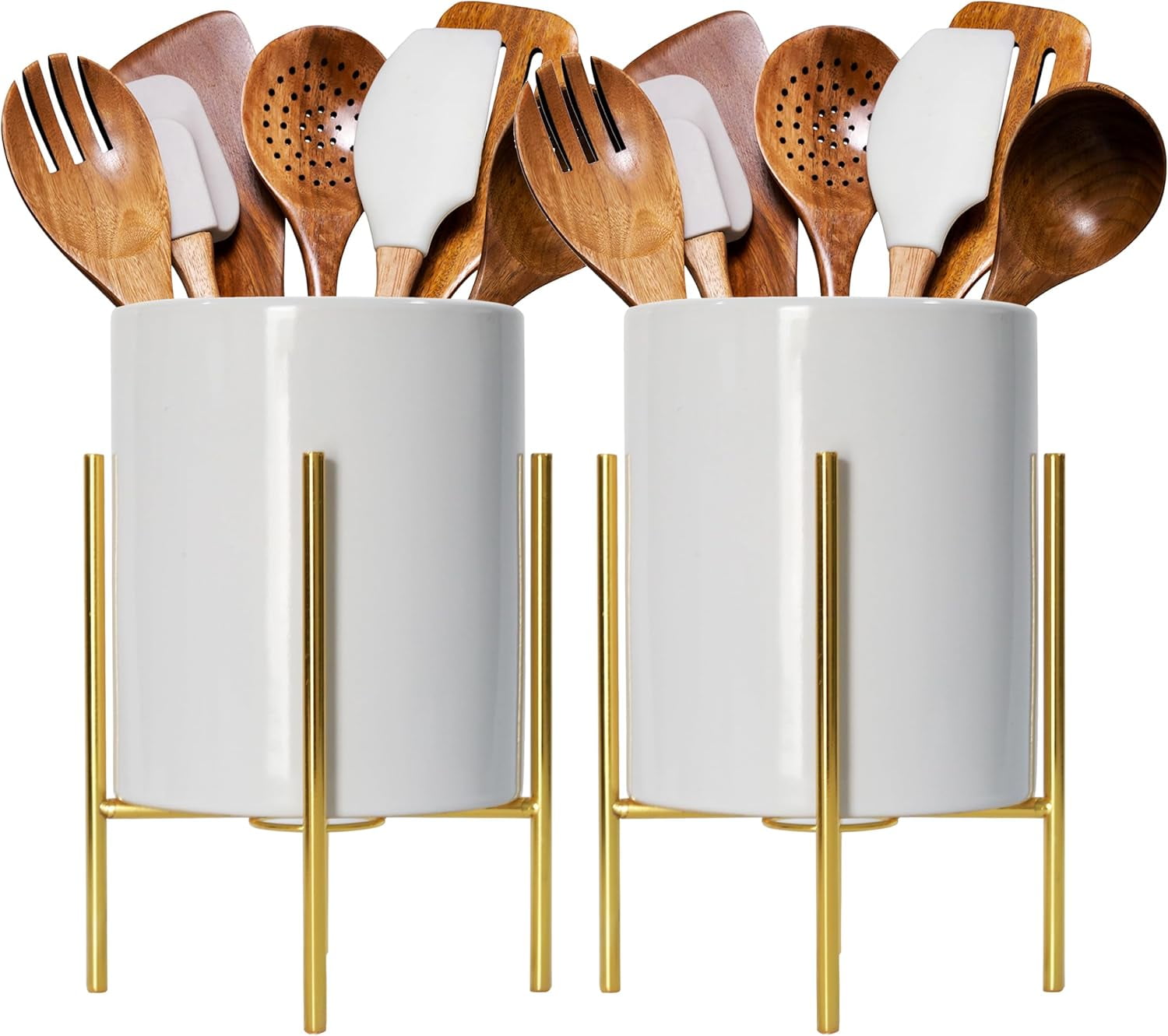 8.8" Utensil Holder,Ceramic Kitchen Utensil Holder for Countertop ...