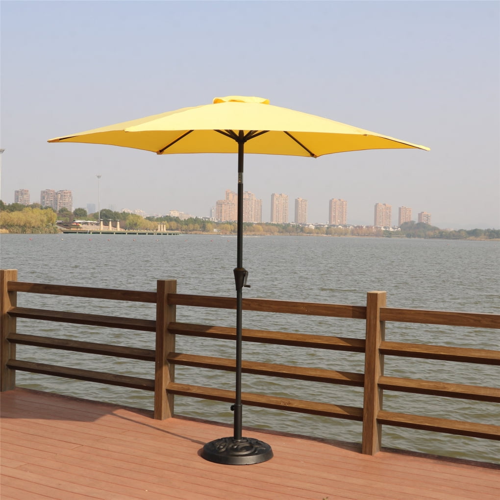 8.8 feet Outdoor Aluminum Patio Umbrella，Market Umbrella with 33 pounds ...