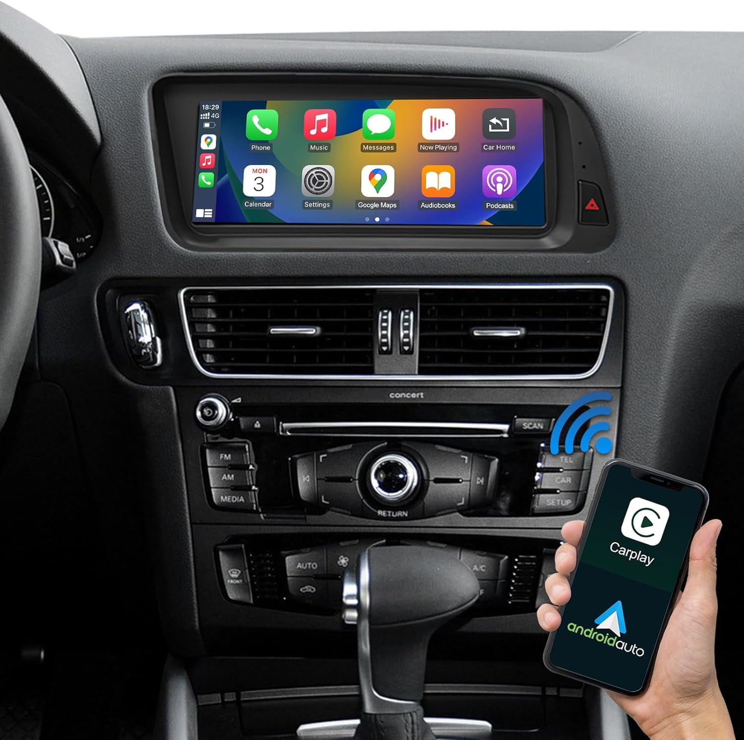 8.8 inch Car Stereo Touchscreen Wireless CarPlay Android Auto ...