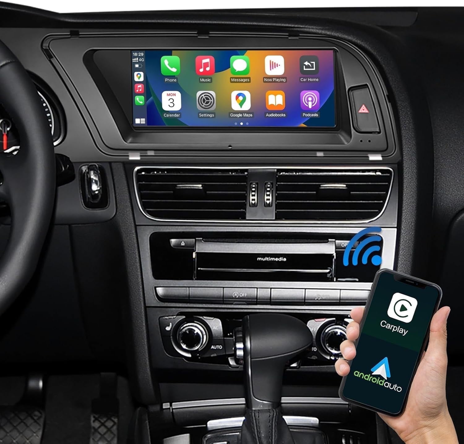 8.8 inch Touchscreen Wireless CarPlay Android Auto Multimedia Car Radio ...