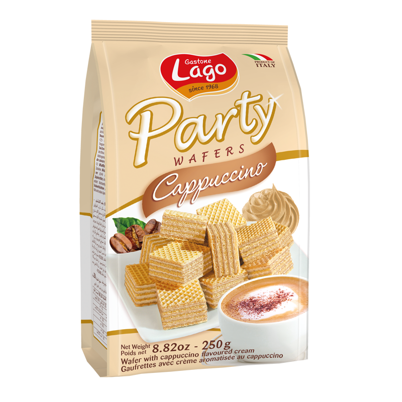 8.82 oz Lago Party Cappuccino Wafer Cookies – Italian Crispy Cappuccino ...