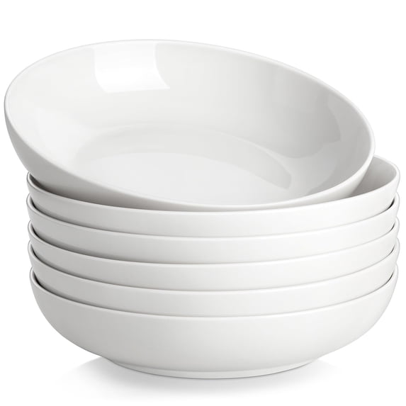 8.85" Large Pasta 42 Oz White Salad Soup Porcelain Serving Set Of 6 ...