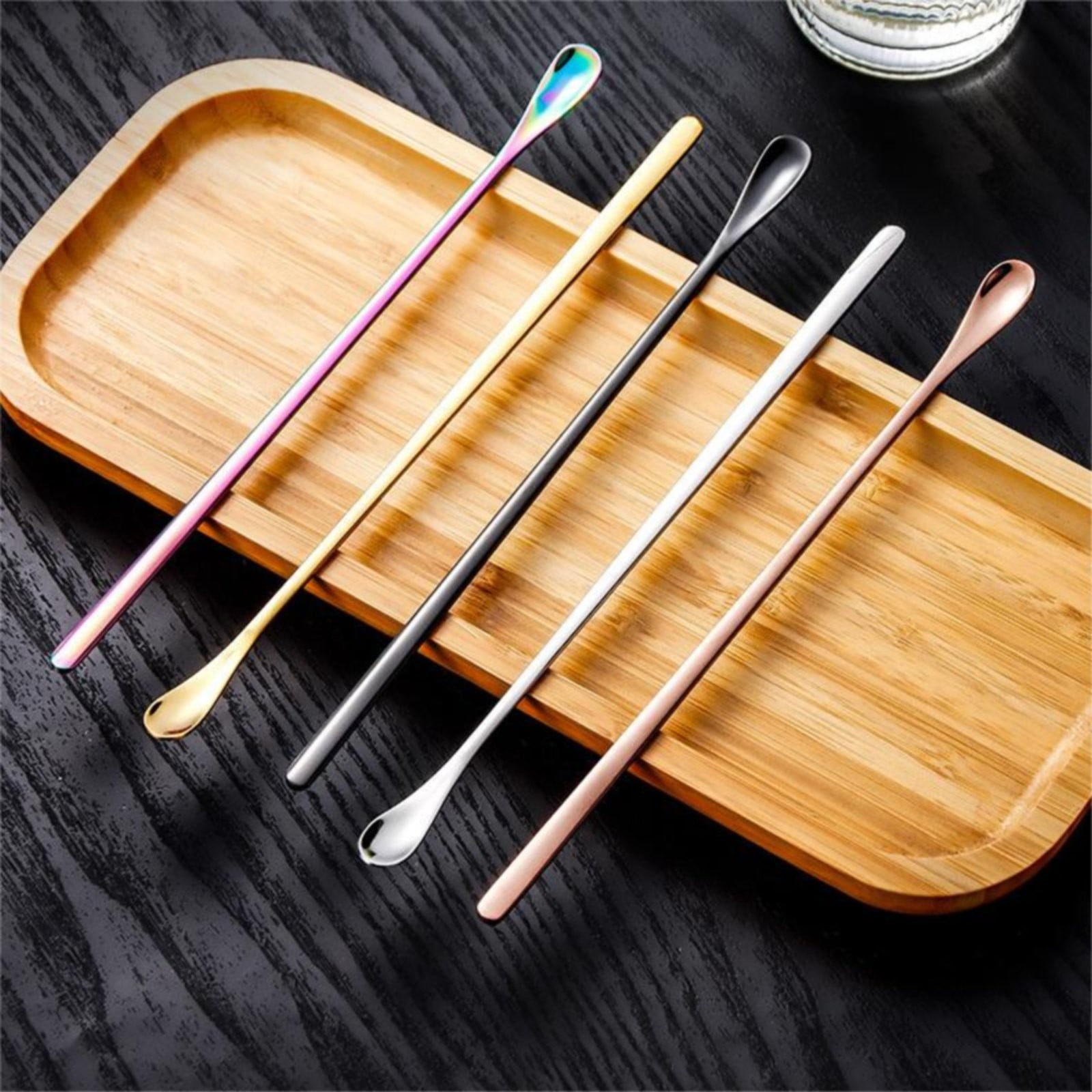 8.85Inch Black Coffee Stirrer Spoon 4Pcs Stainless Steel 304, Long ...