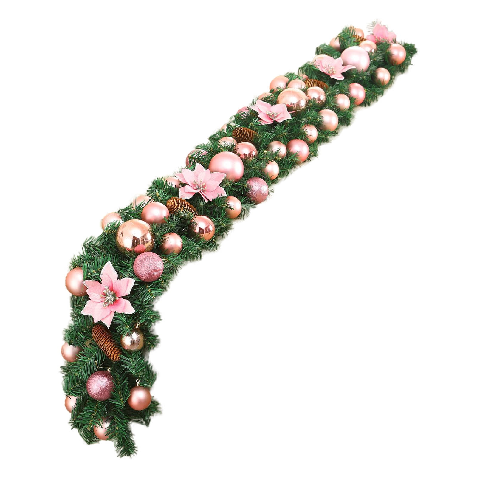 8.86 FT Christmas Garland with Pinecones Red Berries Bows Christmas ...