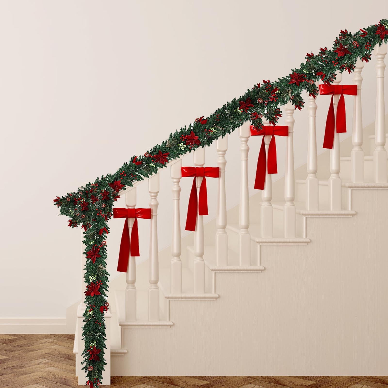 8.86ft Christmas Vine Garland - Realistic PVC Pine Needle Mixed ...