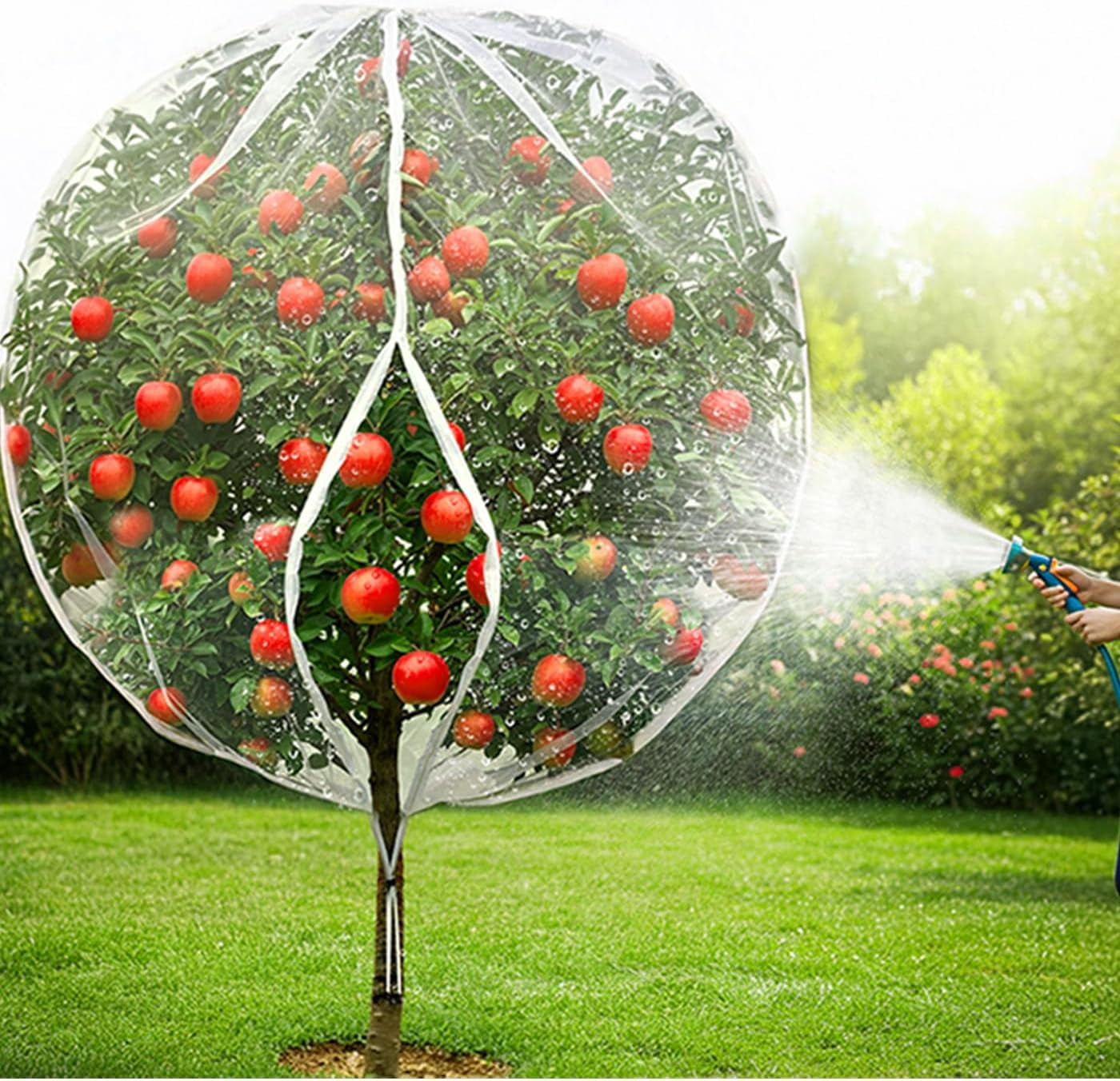 8×8Ft Large Fruit Tree Netting with Drawstring&Zipper, Bird Garden Mesh ...