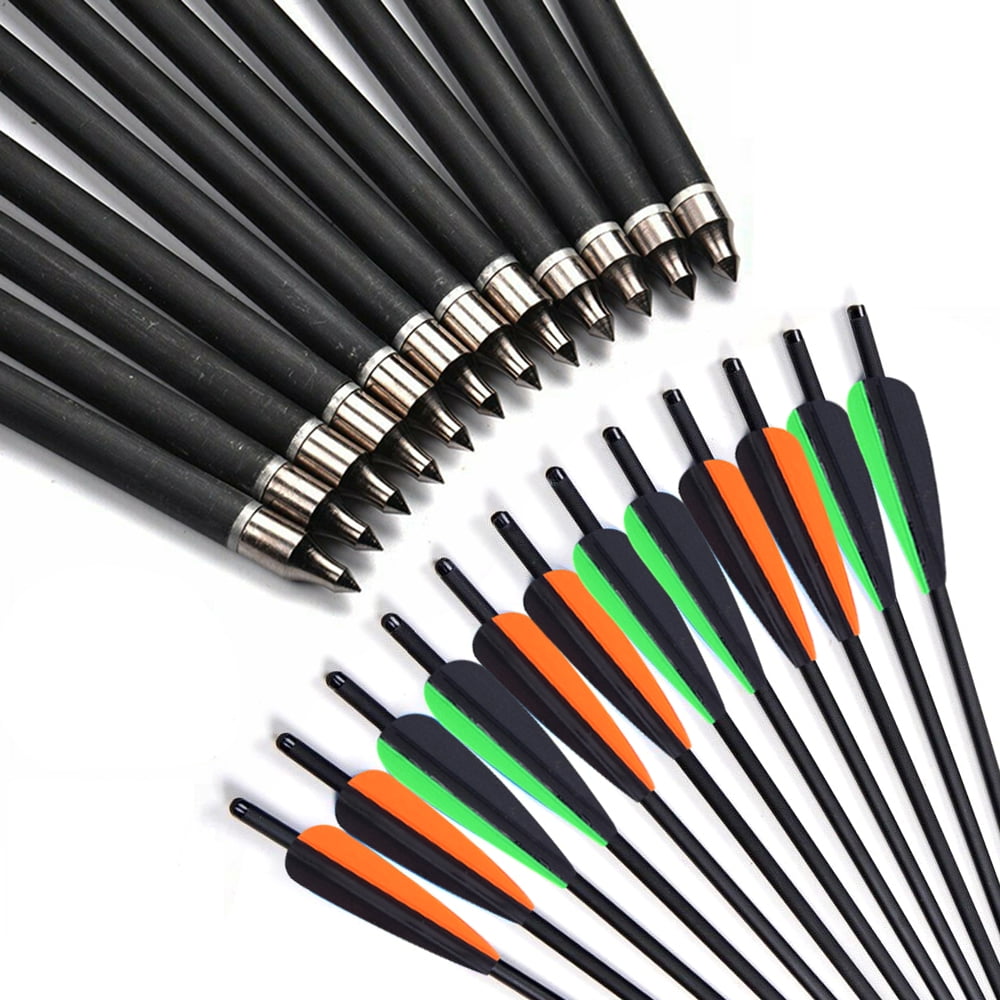 8.8mm Crossbow Bolts, 12Pcs 20" Carbon Shaft Crossbow Arrows/Bolts ...