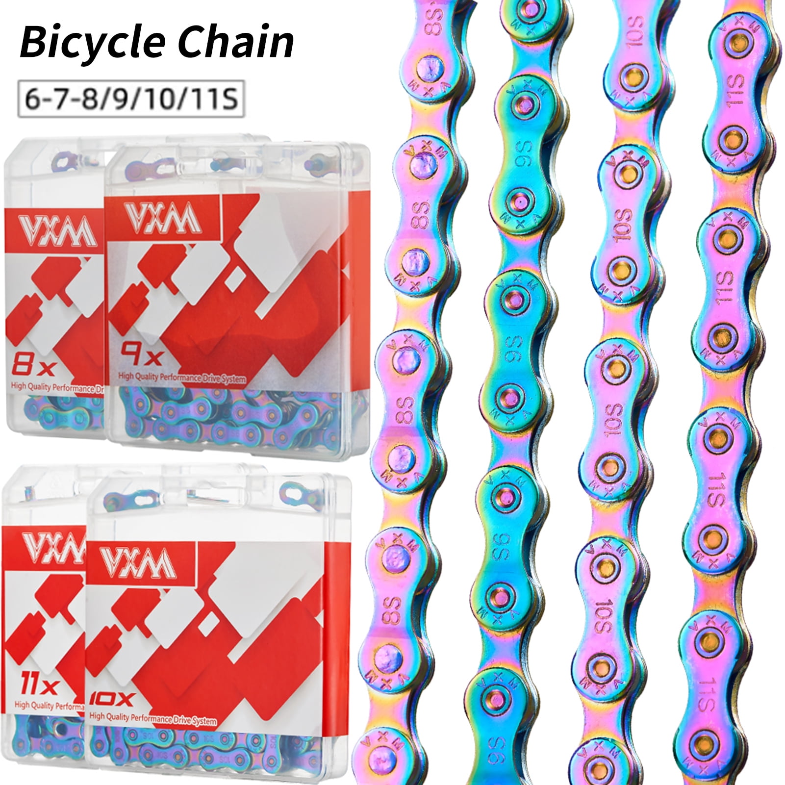 8/9/10/11 Speed Dazzling Bike Chain Smooth Rust-proof Impact Resistant ...