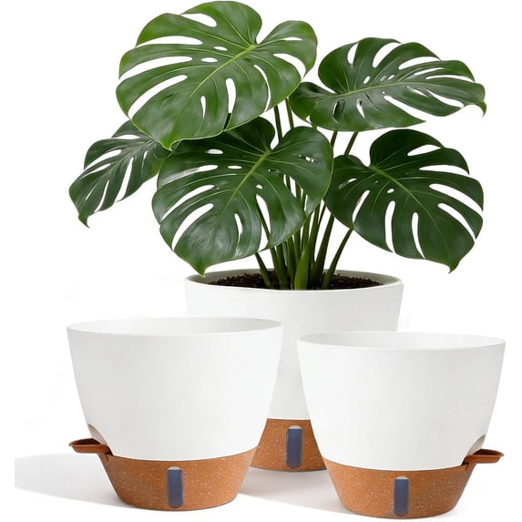 8/9/10 Inch Self Watering Pots, Plastic Flower Pots with Multi Mesh ...
