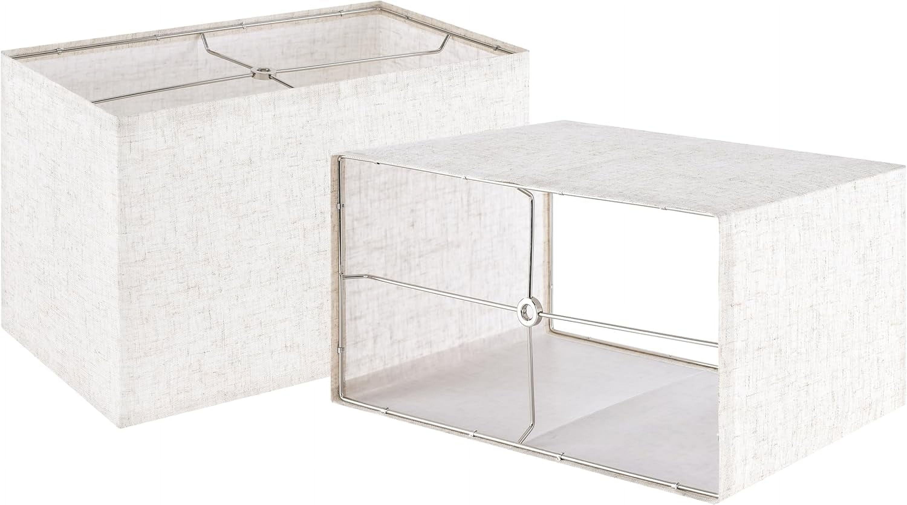 8×9×14 IN (Spider) Beige Rectangle Lamp Shades Set of 2 Medium Square ...