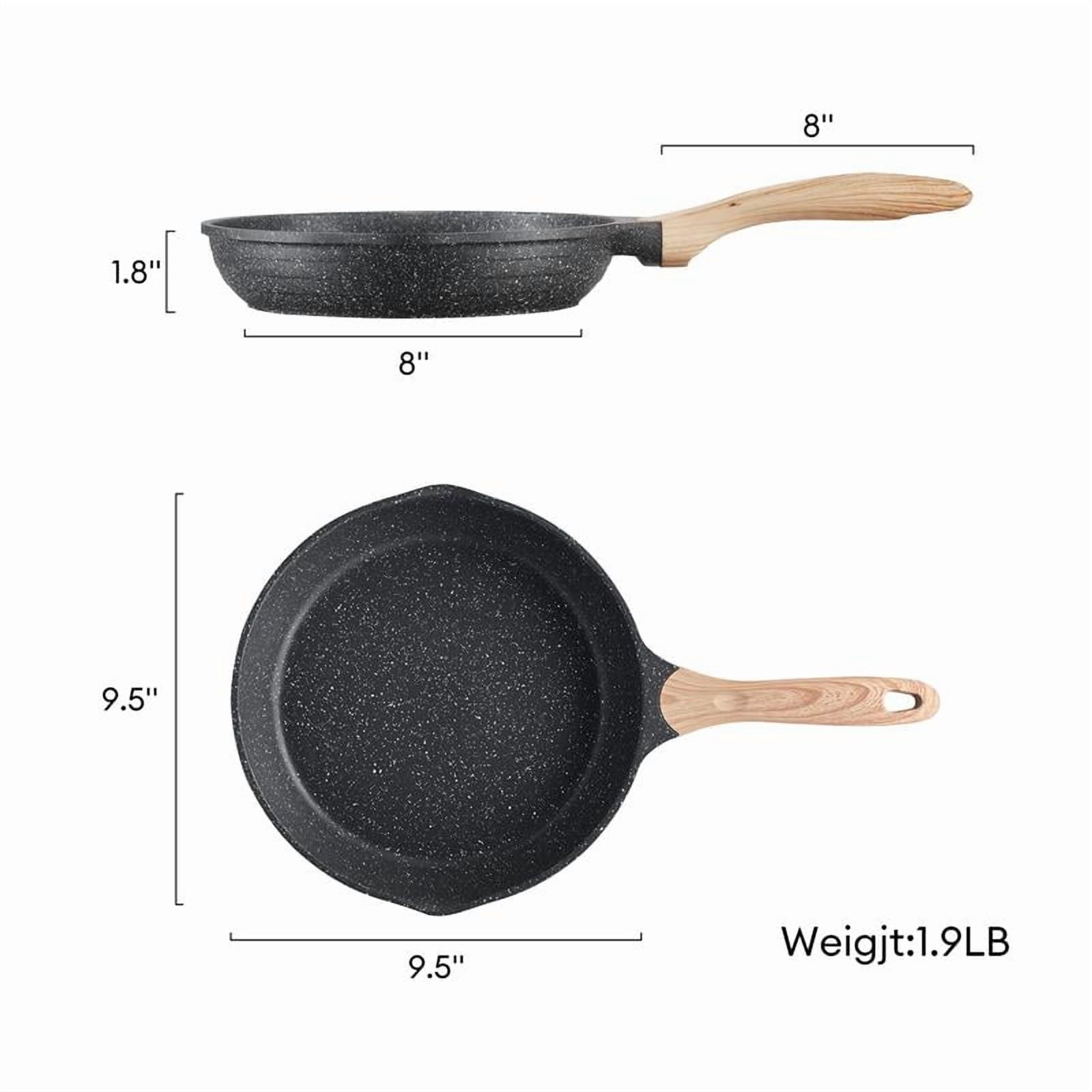 8/9.5 Inch Nonstick Frying Pan, Stone Coating Cookware, Nonstick ...
