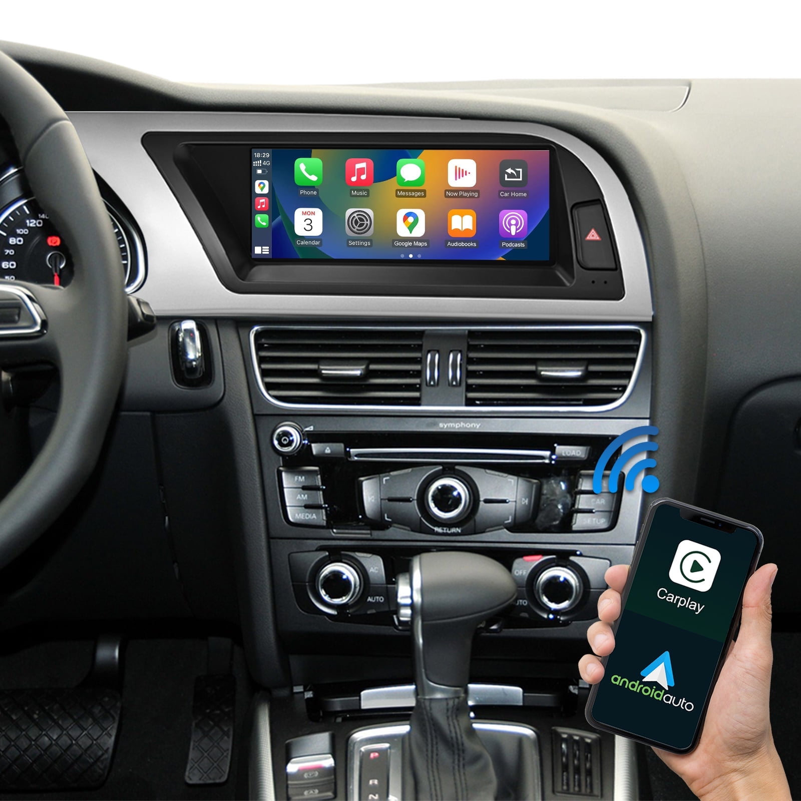 8.9 Inch Wireless Carplay Android Auto Car Multimedia Screen for Audi ...