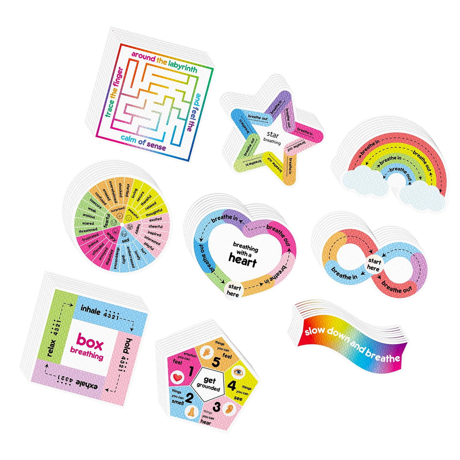 8/9 Pcs Anxieties Sensory Sticker Textured Calm Sticker Calming ...