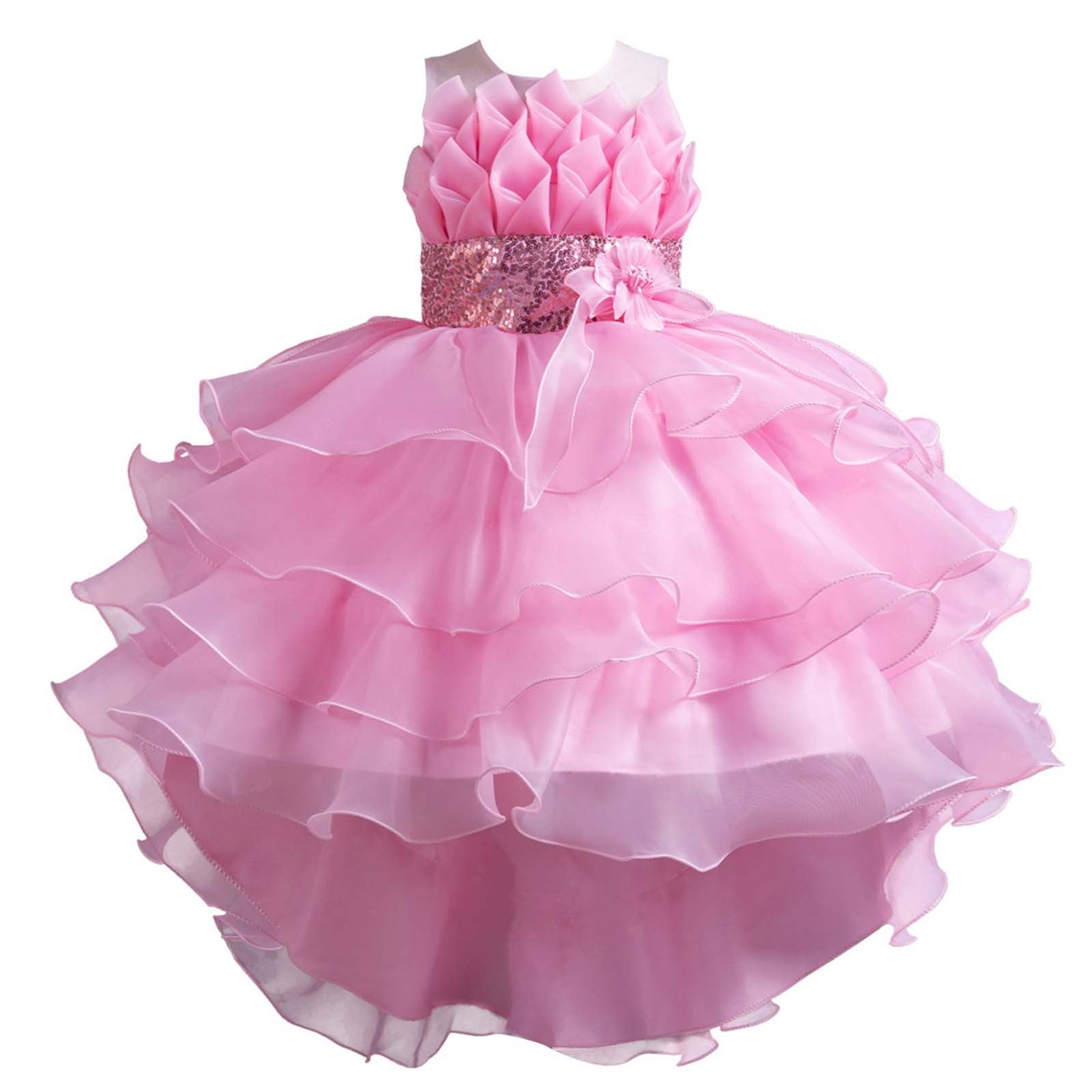 8-9 Years Big Little Girls' Mesh Tull Dress Sleeveless Flower Party ...