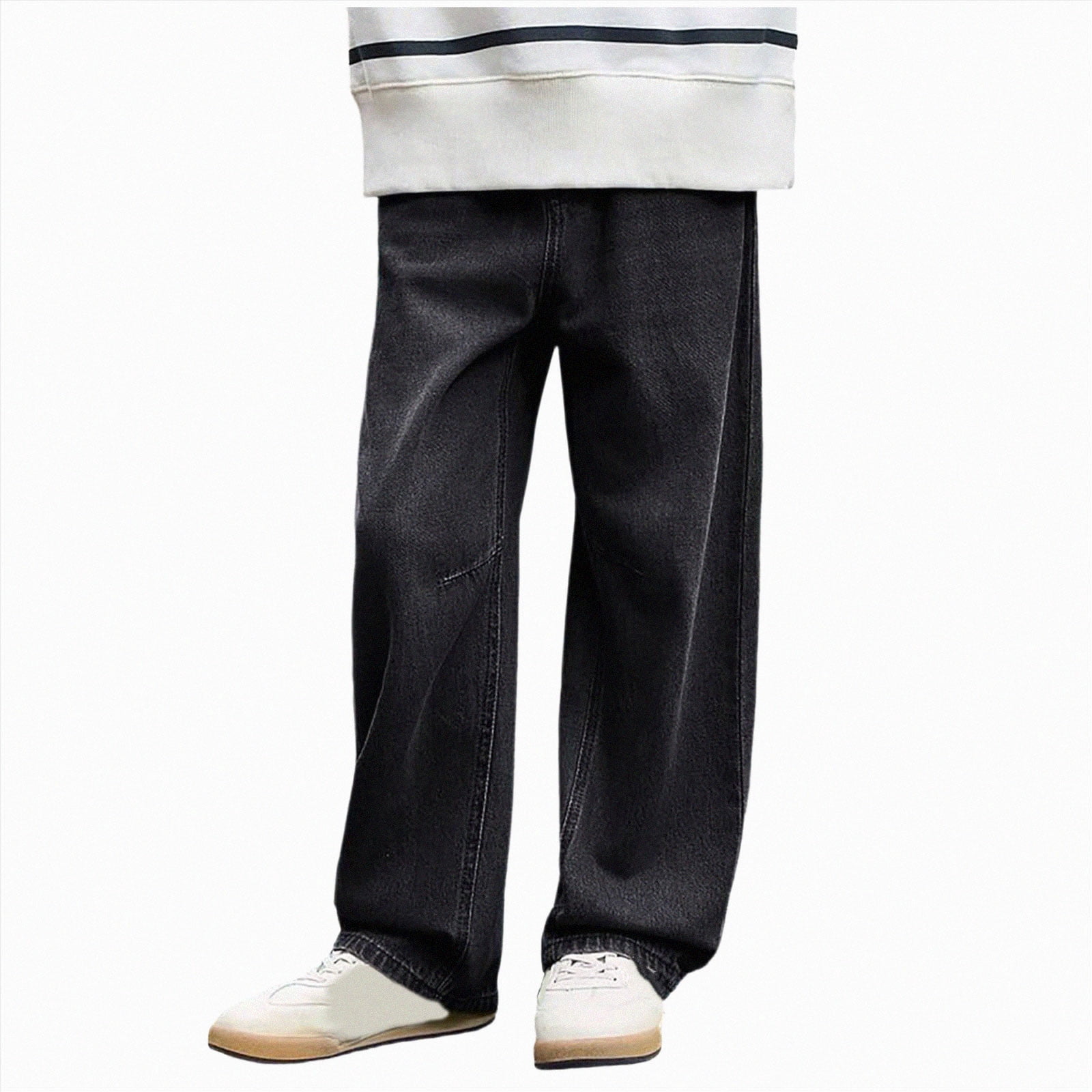8-9 Years Boys Casual Straight Leg Baggy Jeans Kids Elastic Waist Loose ...
