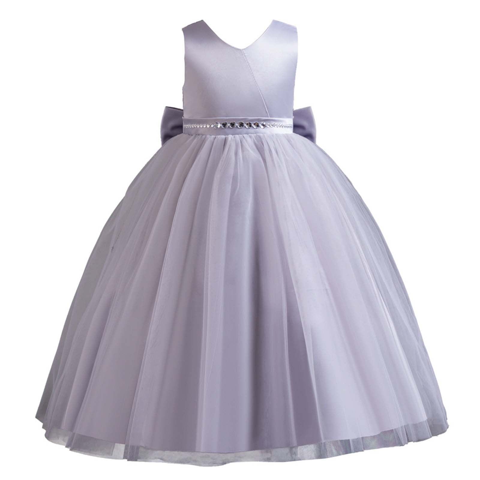 8-9 Years Dress for Big Little Girls Flower Girl Dress A-Line Midi Dress Girls Tulle Dress ...