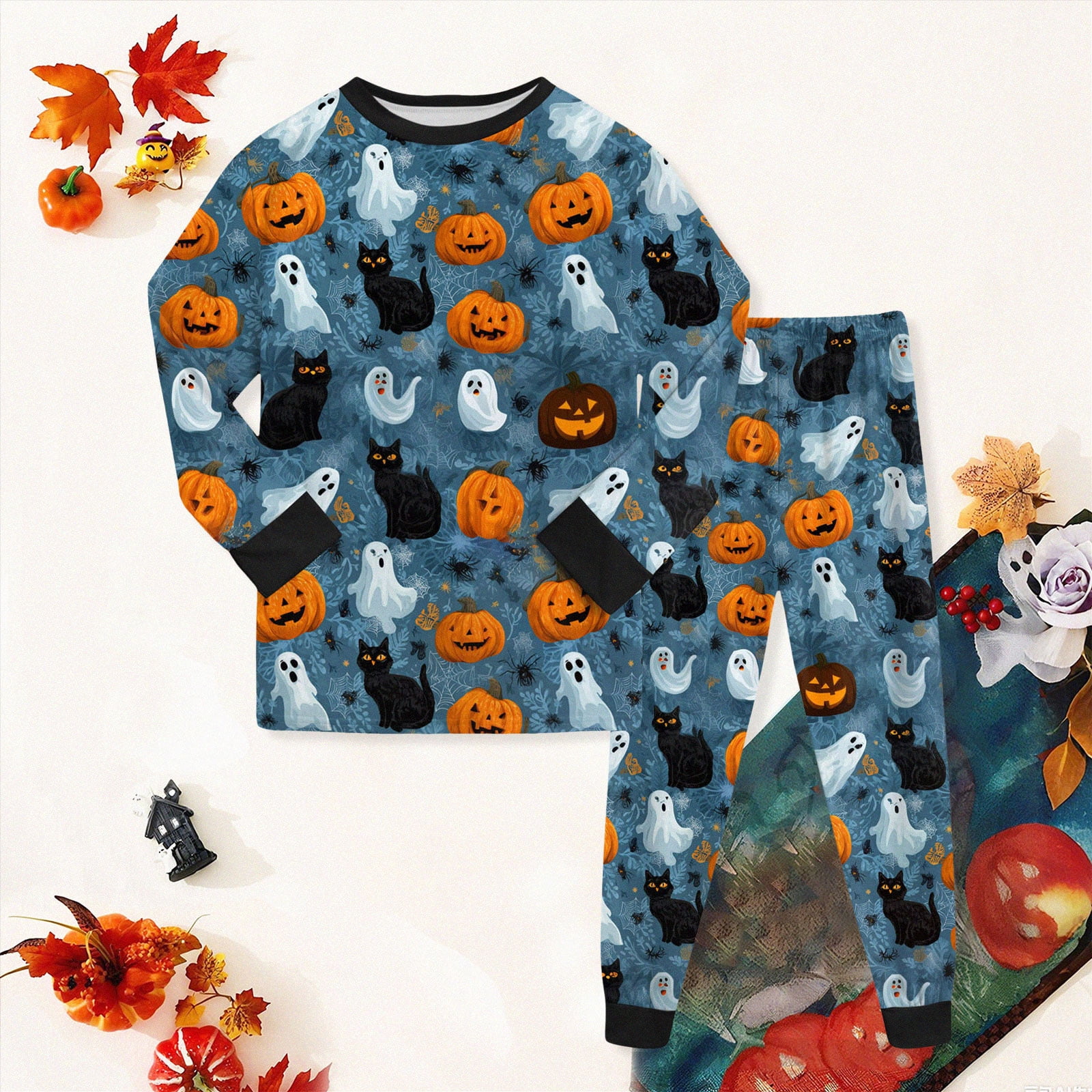 8-9 Years Girls Long Sleeve Pajama Set Kids Girls Toddler Daily Pajamas ...